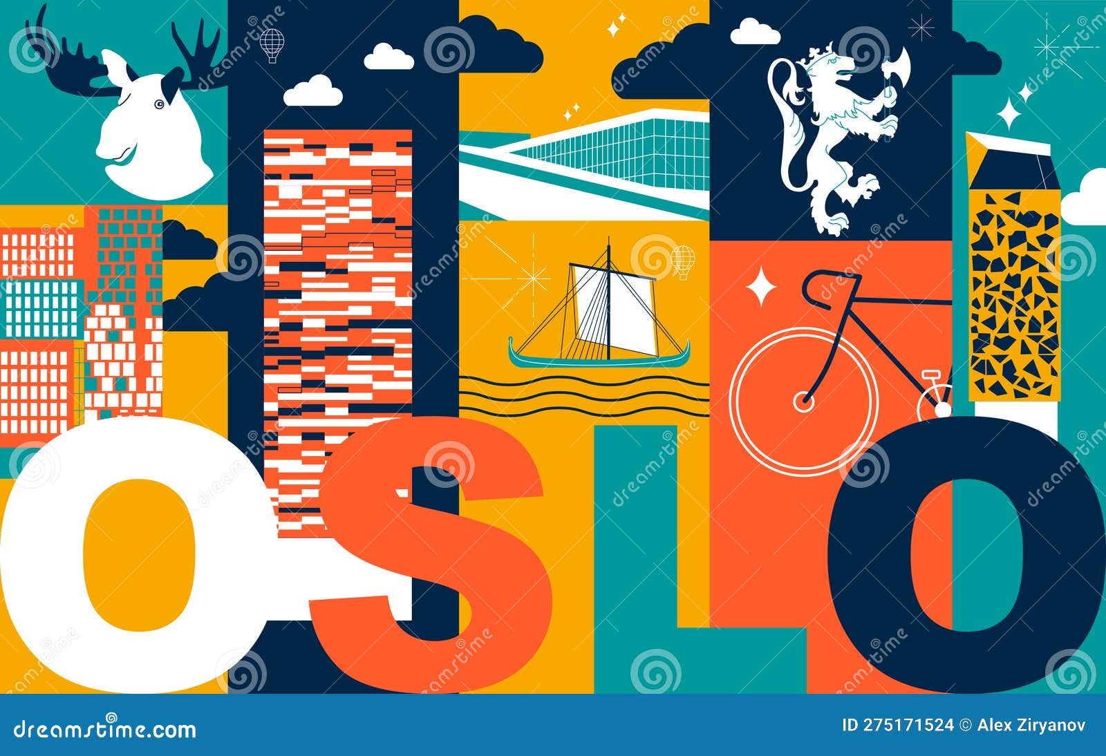 Oslo Map. Detailed Map Of Oslo City Poster With Streets. Cityscape ...