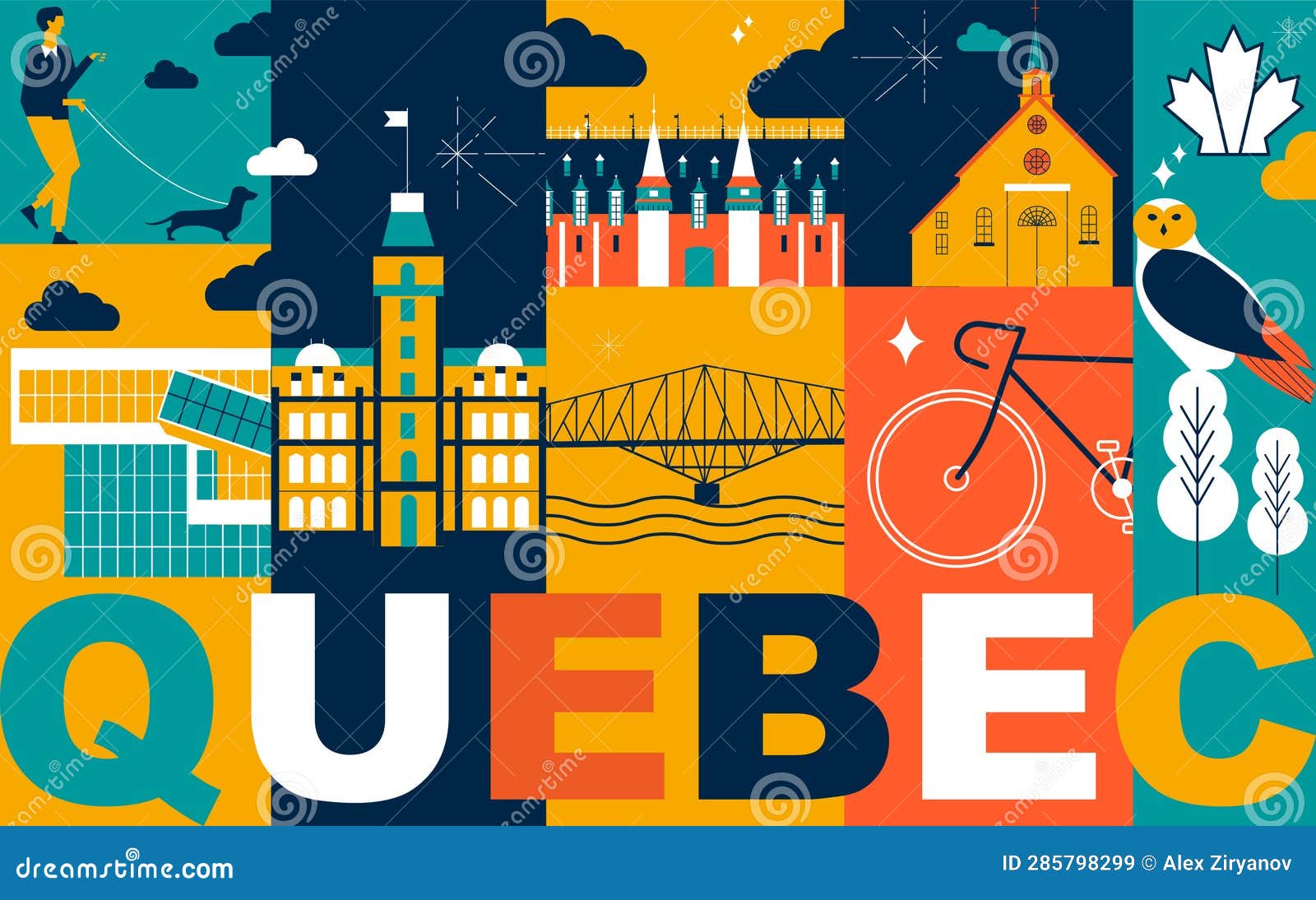 Typography Word Quebec Branding Technology Concept Stock Illustration ...