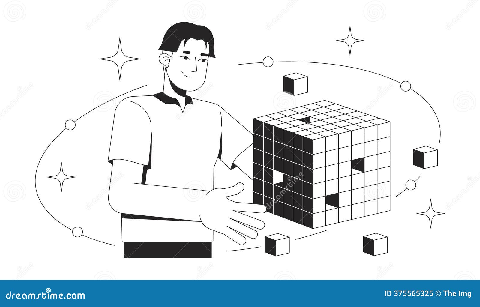 OLAP Data Cube Analysis 2D Illustration Concept Cartoon Vector | CartoonDealer.com #375339421