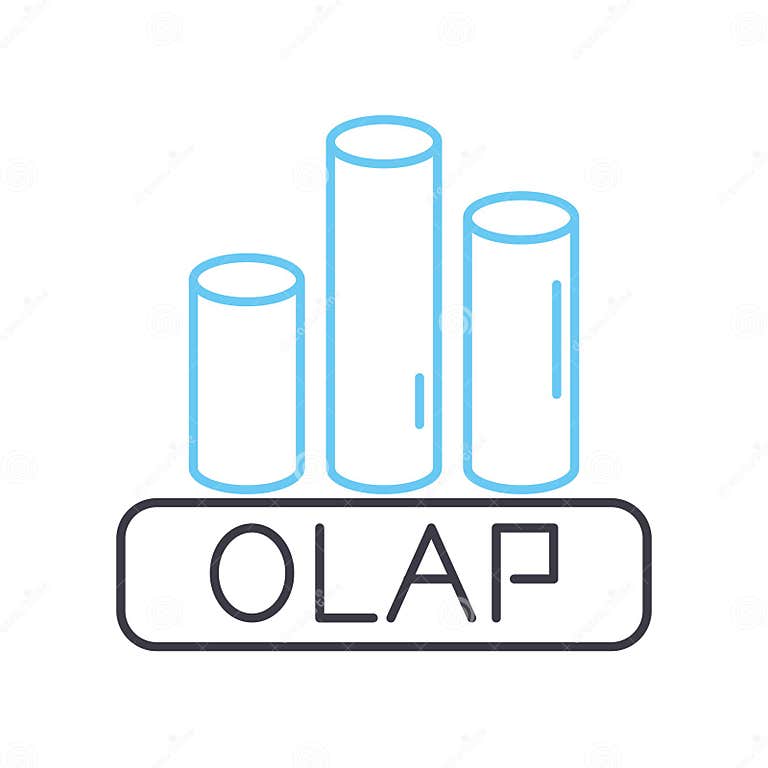 Olap Line Icon Outline Symbol Vector Illustration Concept Sign Stock Vector Illustration Of