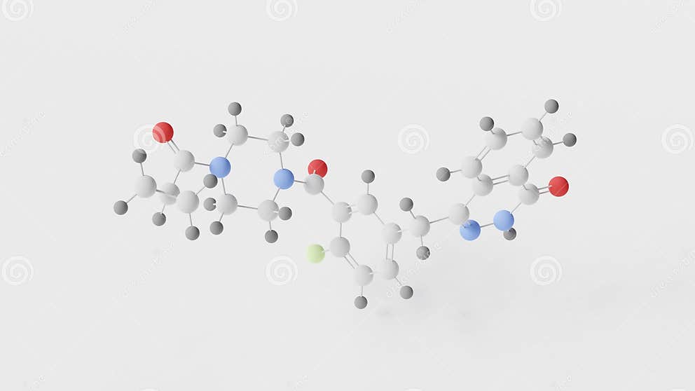 Olaparib Molecule 3d, Molecular Structure, Ball and Stick Model ...