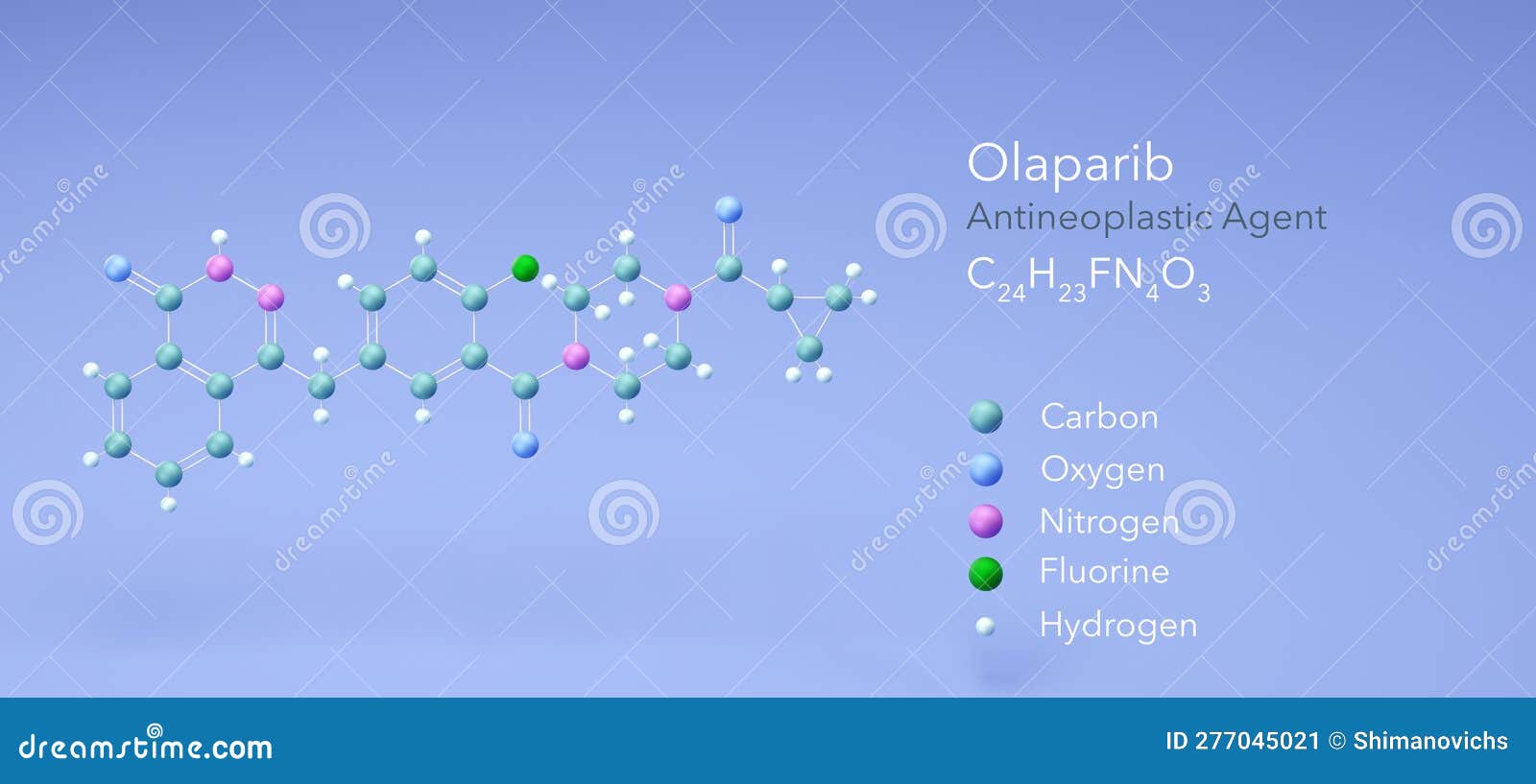 Olaparib Molecule, Molecular Structures, Lynparza, 3d Model, Structural ...