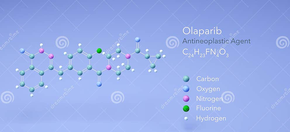 Olaparib Molecule, Molecular Structures, Lynparza, 3d Model, Structural ...