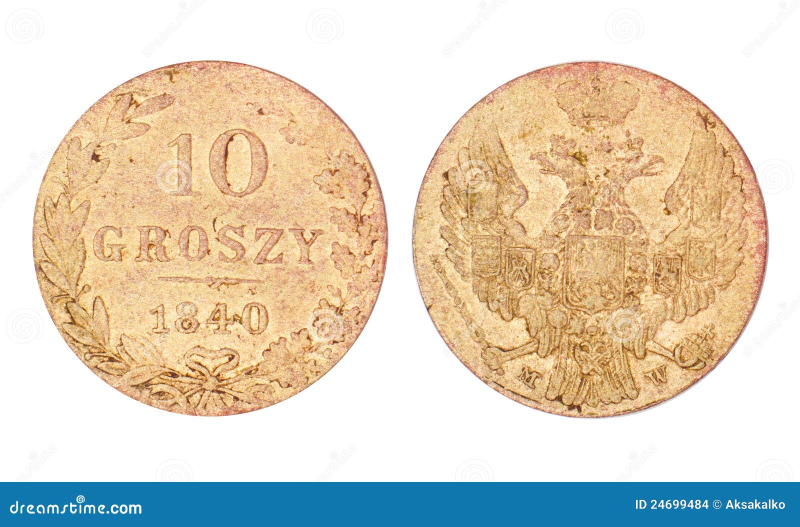 Old 10 Groszy Coin of Poland Stock Photo - Image of rich, poland: 24699484