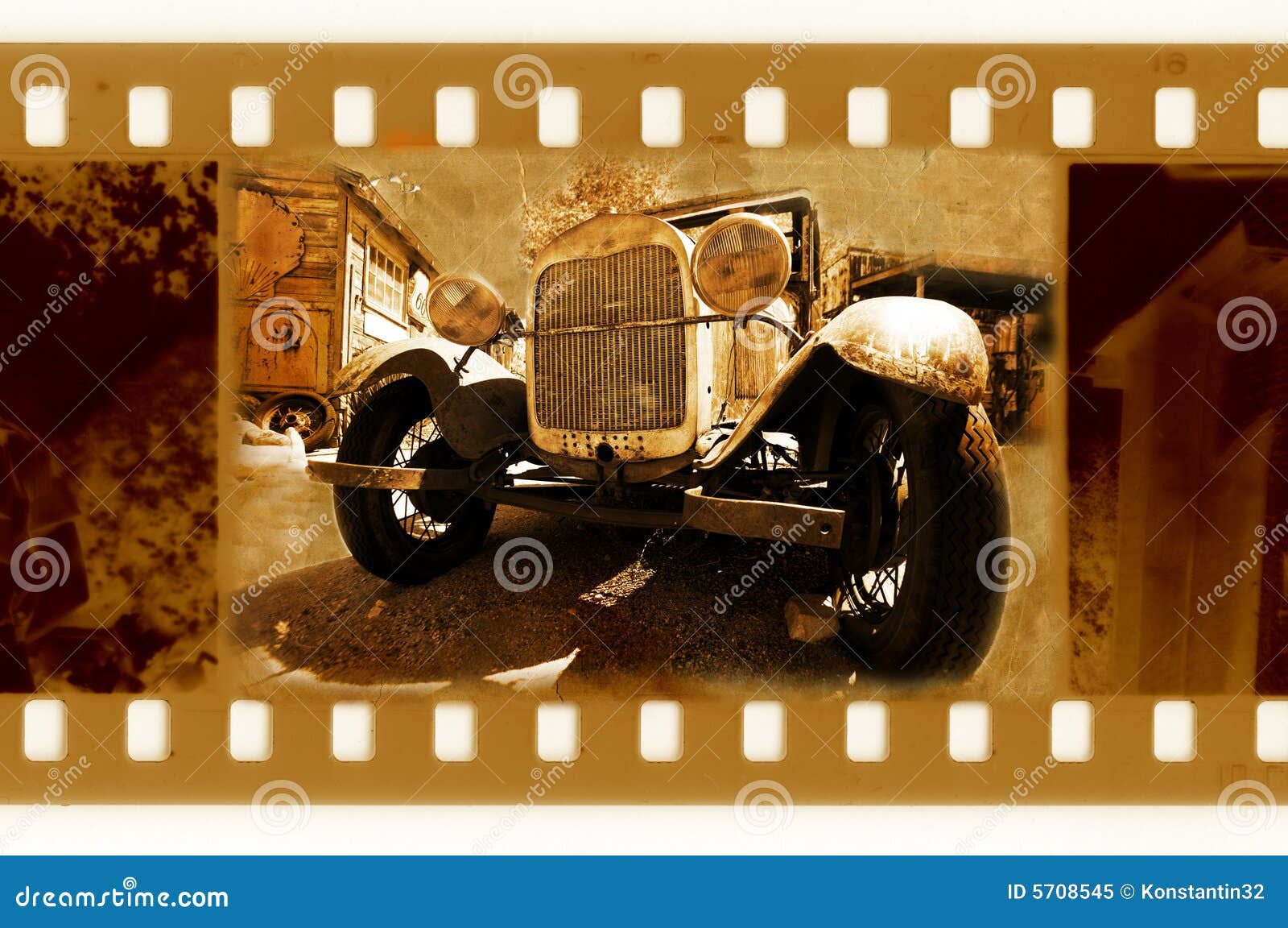 Old 35mm Frame Photo with Car Stock Image - Image of canvas, dirty: 5708545