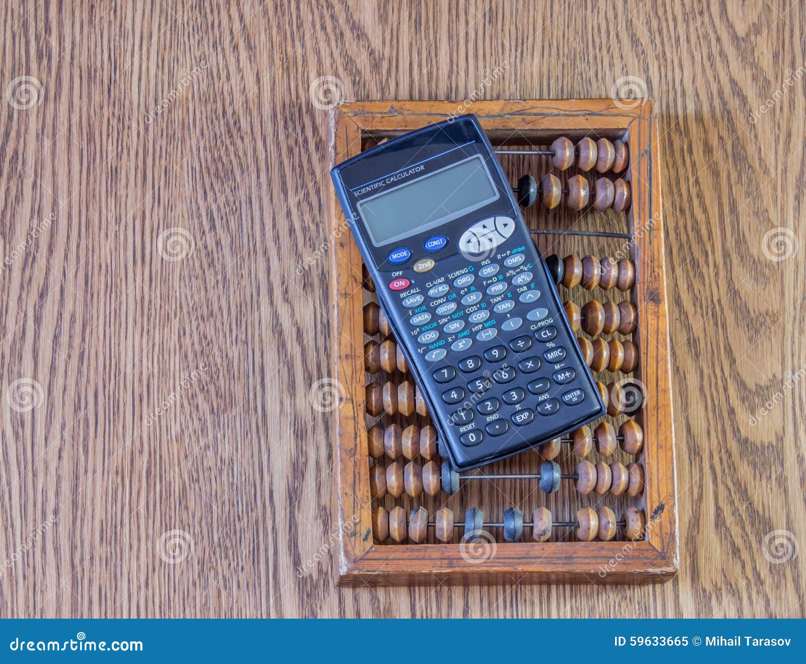 Old Abacus and Mathematical Calculator Stock Image - Image of ...