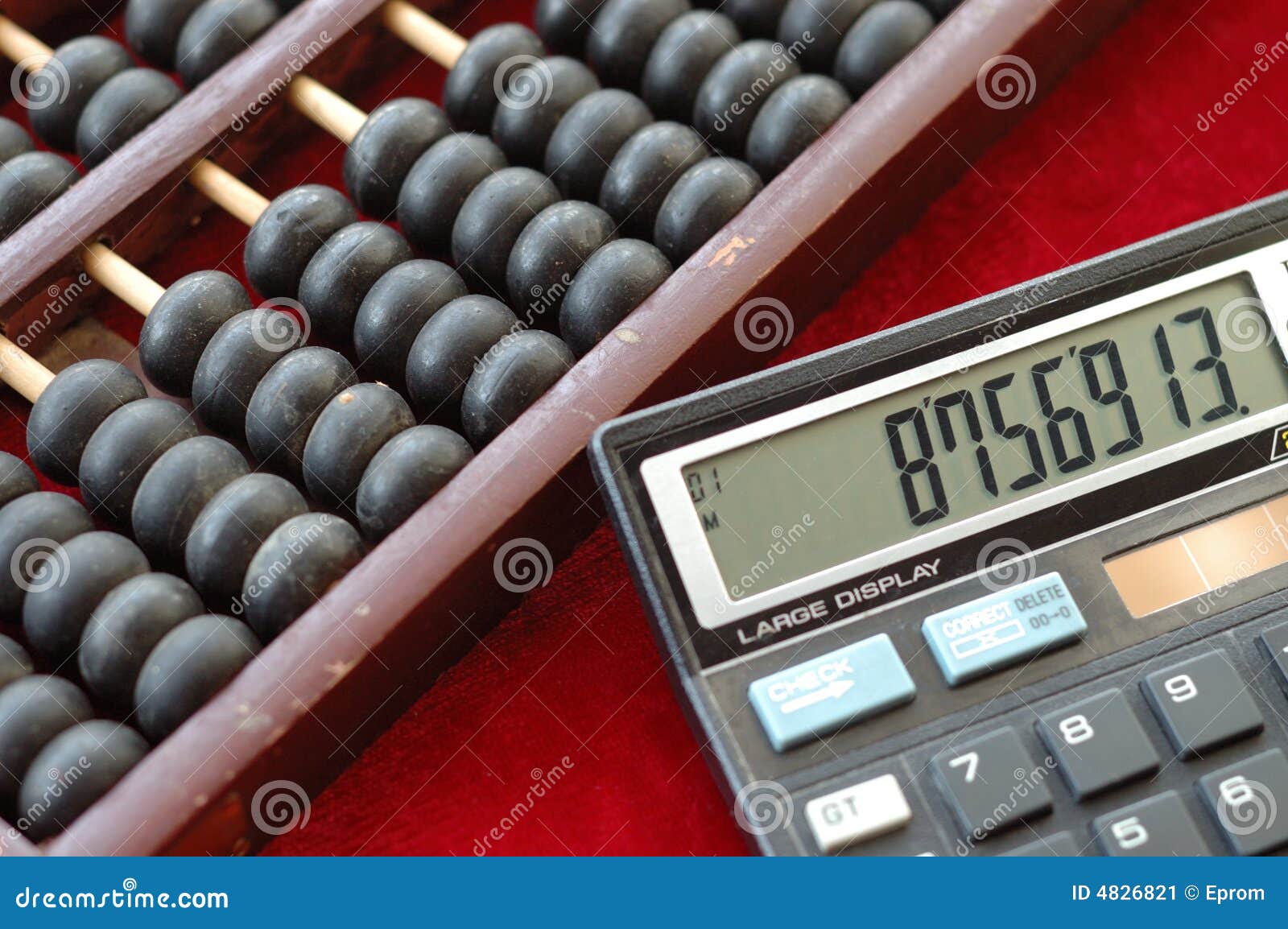 Old Abacus and Modern Calculat Stock Image - Image of calculation ...