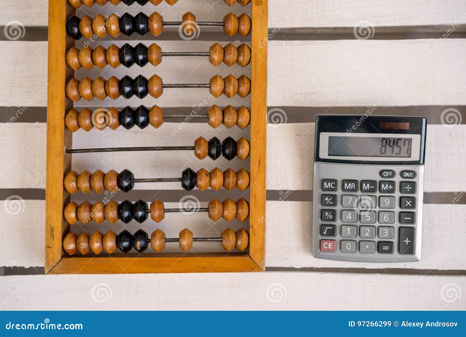 Old Abacus and Modern Calculator Stock Image - Image of retro, tool ...