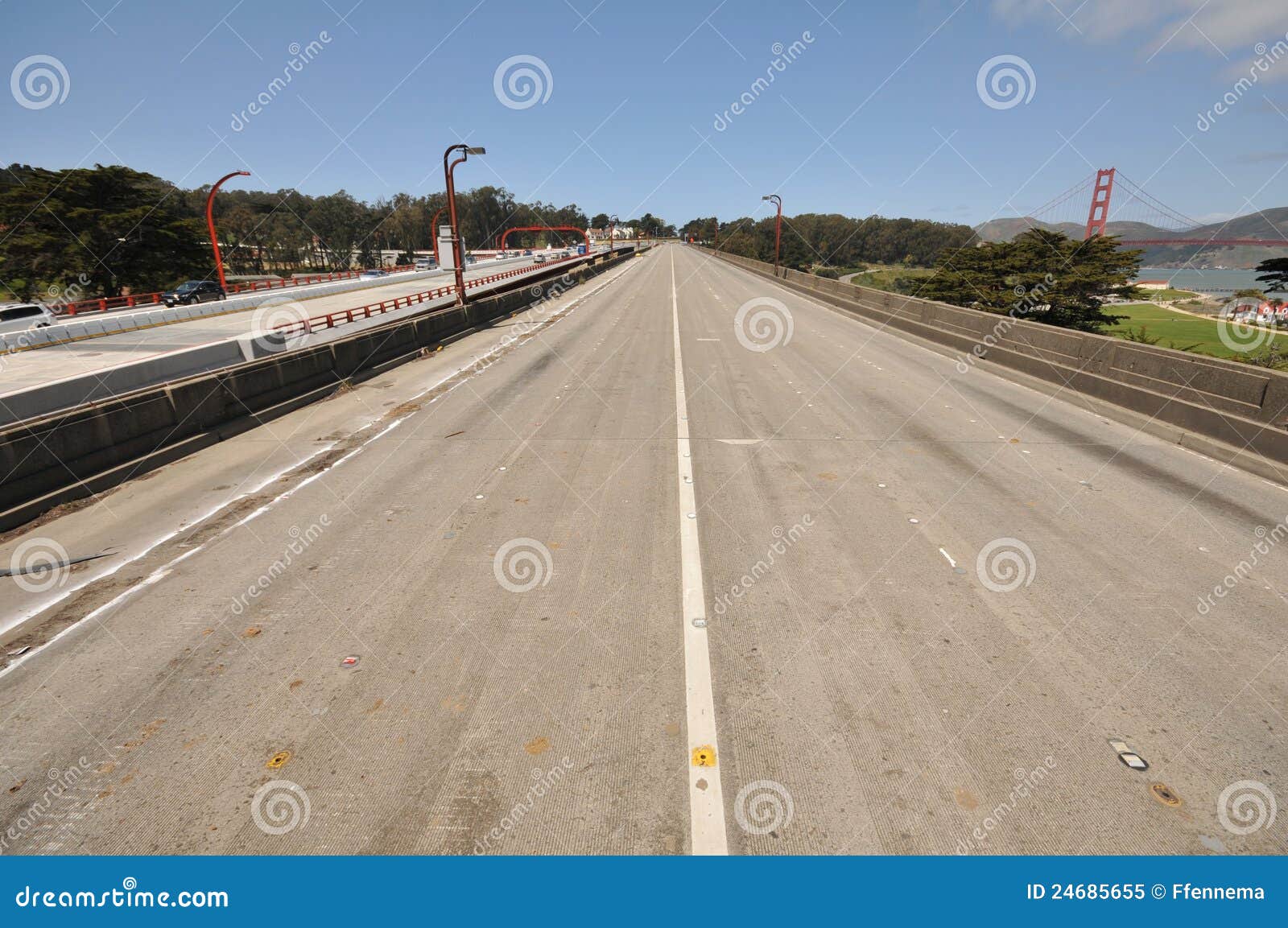 Old Abandend Roadway Next To New One Stock Image - Image of drive ...