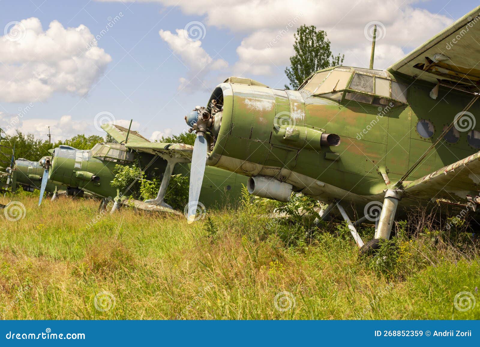 Old Abandoned Airfield with Abandoned Planes Stock Image - Image of ...