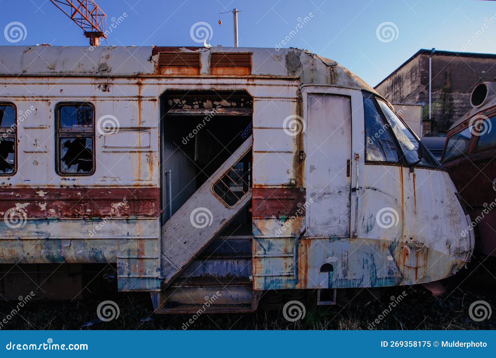 Old Abandoned Broken High Speed Train on Railway Stock Image - Image of ...
