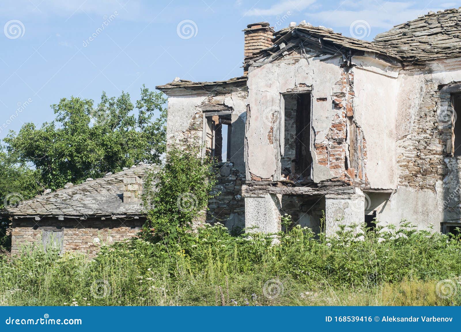 Old Abandoned Broken Rural House Stock Photo - Image of decayed ...