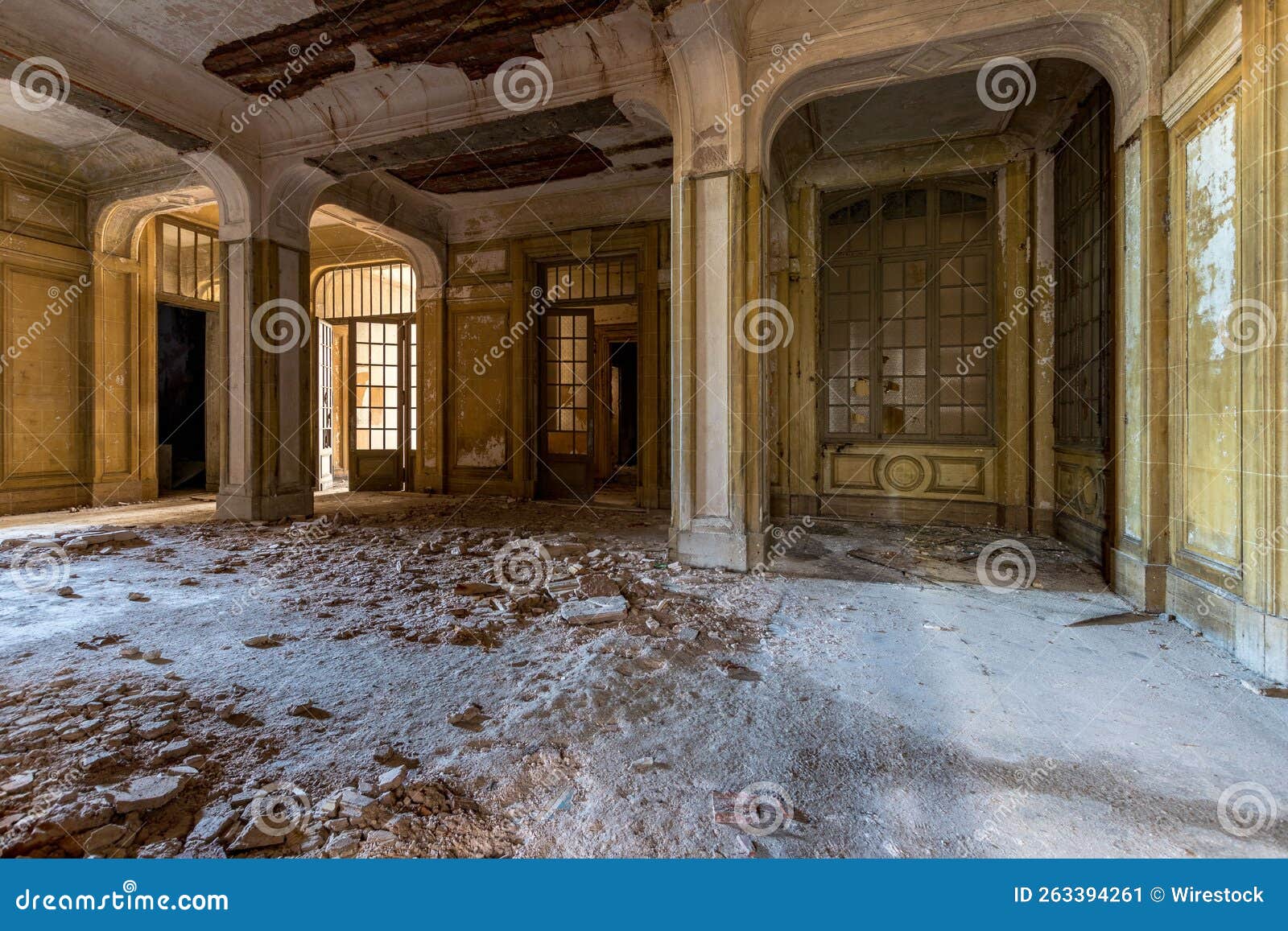 Old Abandoned Building with the Decayed Doors and Windows Stock Image ...