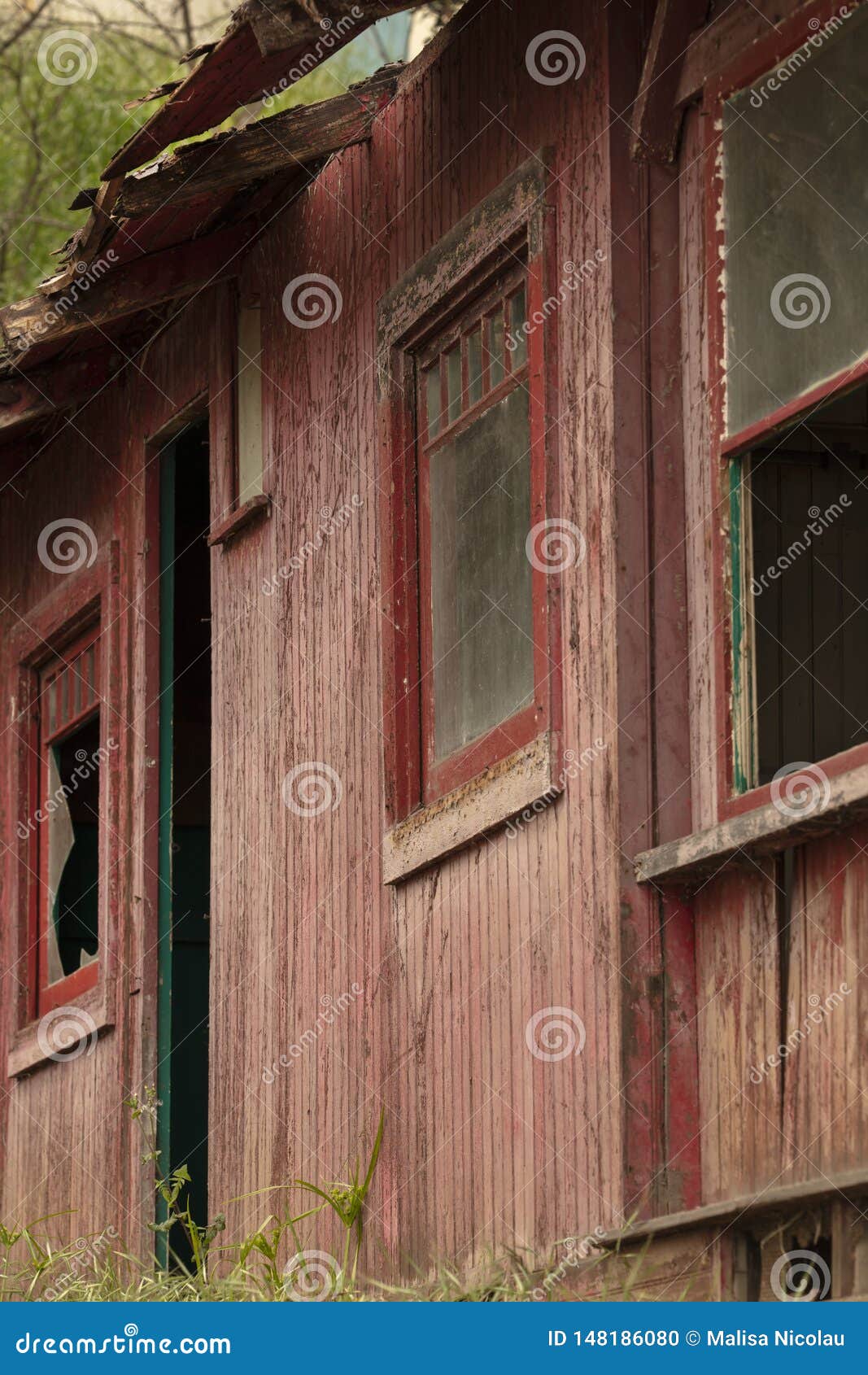 Old Abandoned Building Falling Apart with Broken Windows and Doors ...