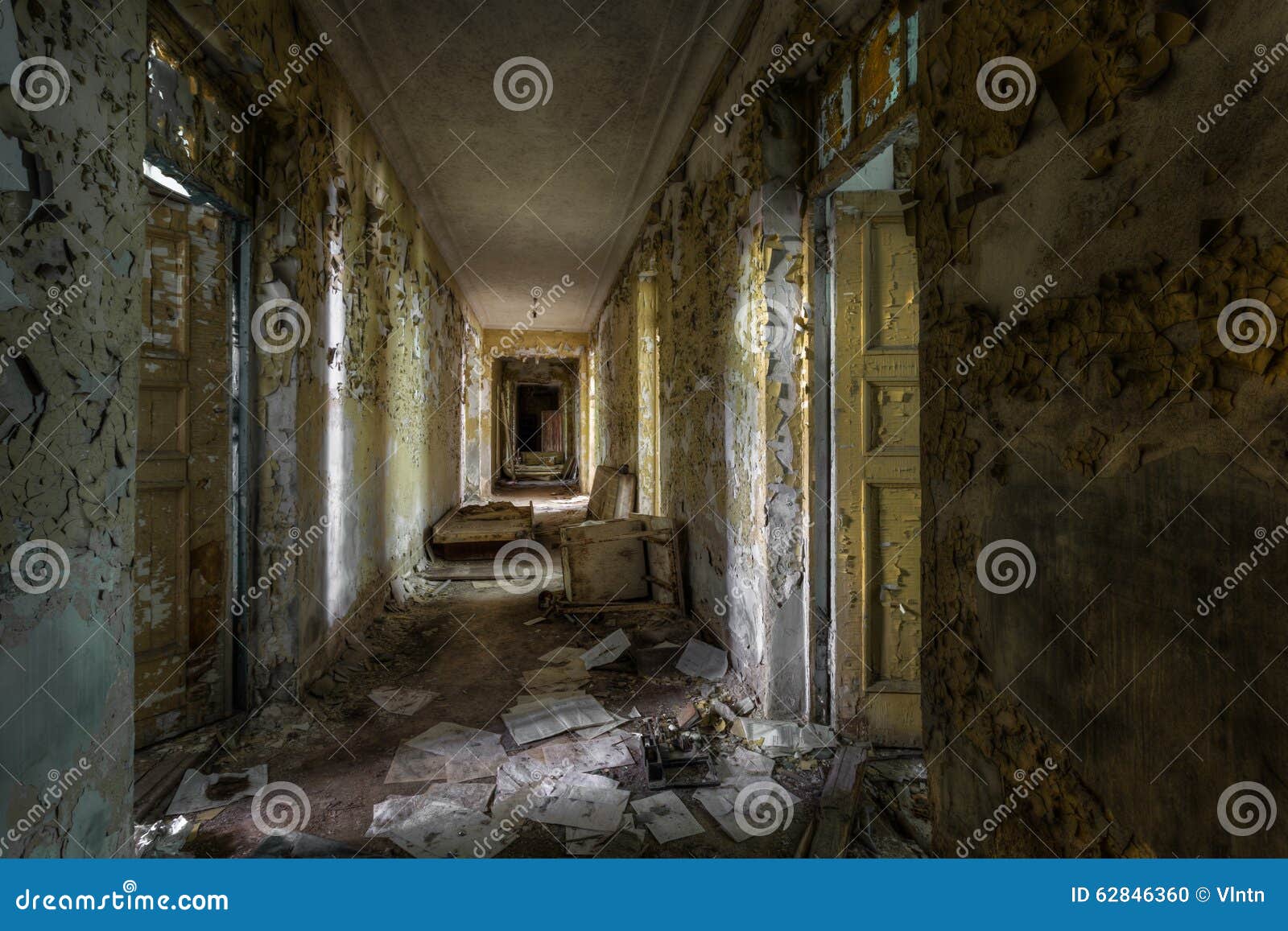 Old abandoned building stock photo. Image of corridor - 62846360