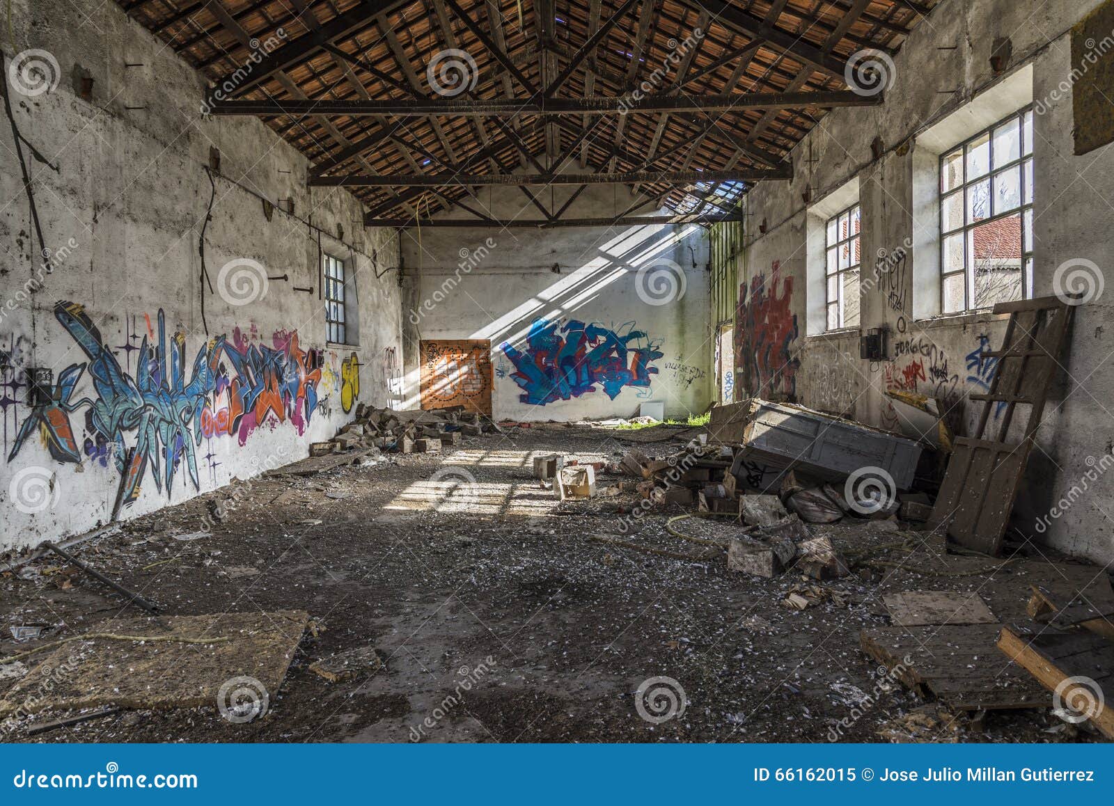 Old Abandoned Building Interior Stock Image - Image of losses, towers ...