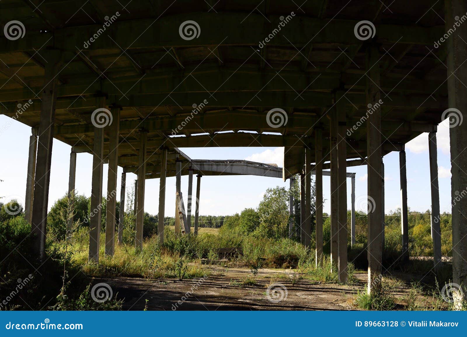An Old Abandoned Building without Walls in the Sun Stock Photo - Image ...