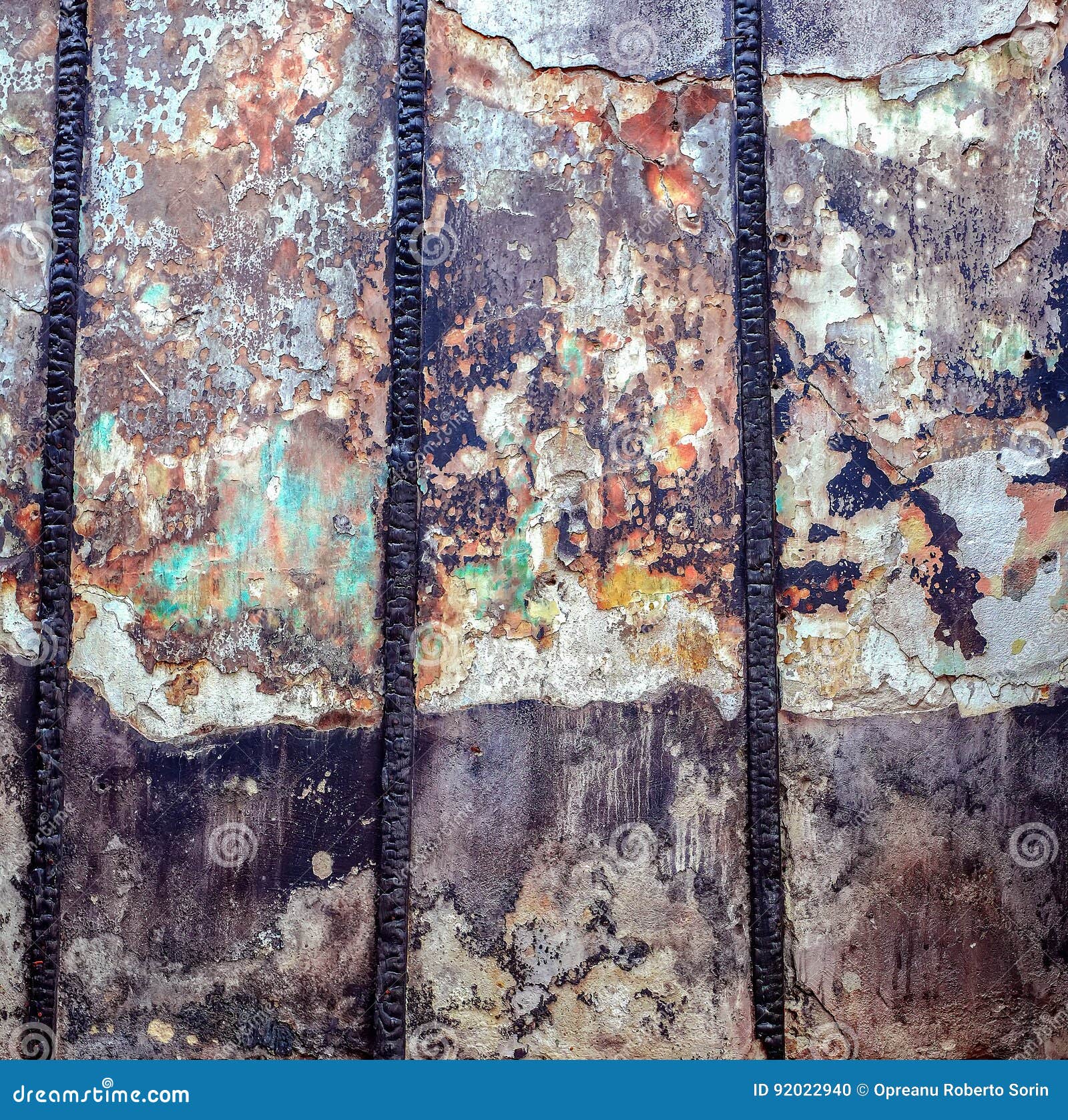 Old Abandoned Burned Interior Wall Stock Photo - Image of empty ...