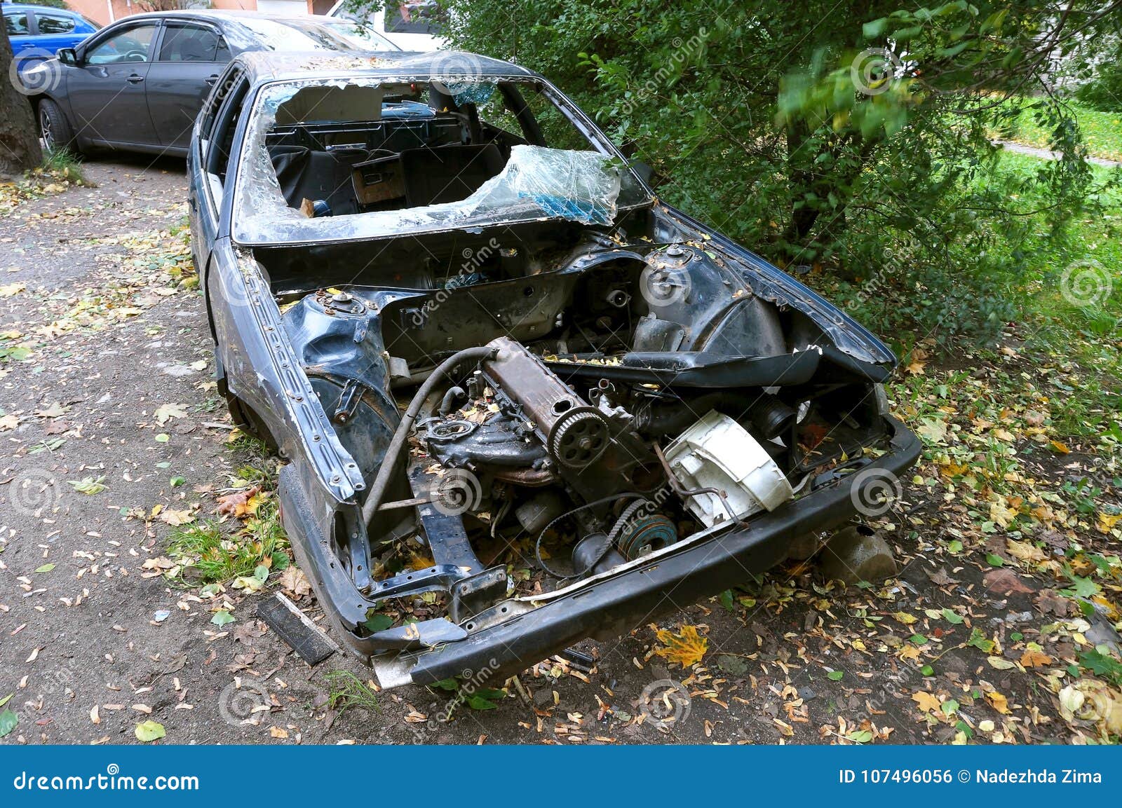 Old Abandoned Car, an Old Broken-down Rusty Stock Photo - Image of ...