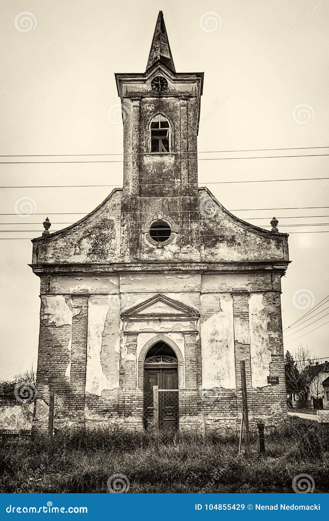 An Old Abandoned Catholic Monastery Stock Image - Image of city, black ...