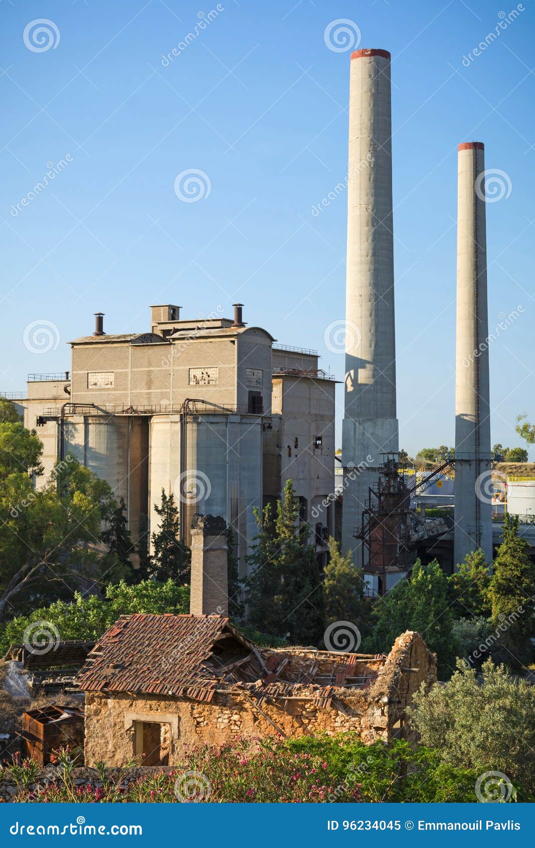 Old Abandoned Cement Factory Stock Image - Image of antique, drapetsona ...