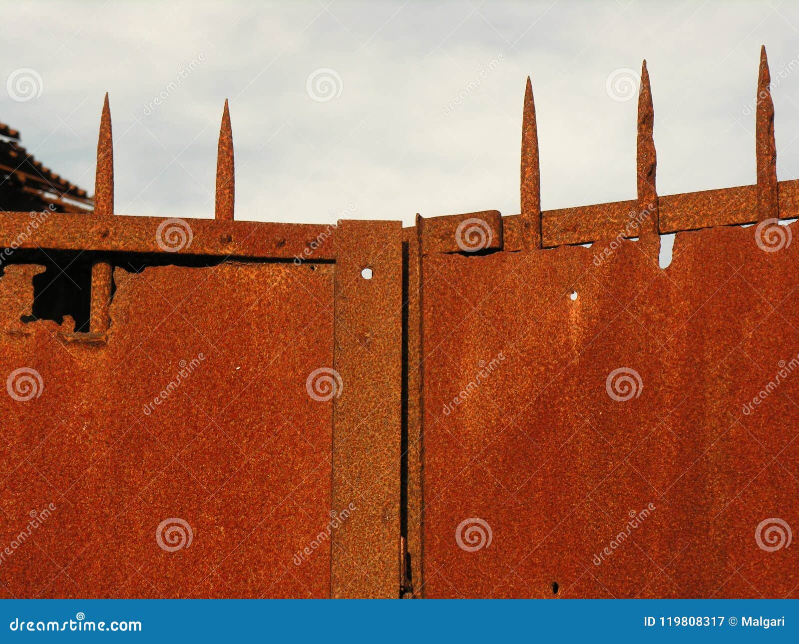 Old Rust Gate Now Abandoned C Stock Image - Image of wait, barricade ...