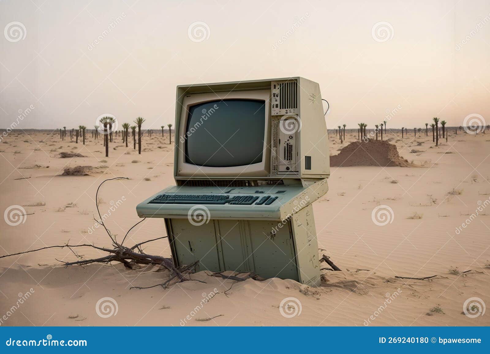 Old Abandoned Computer in the Desert, Technology of the Past ...