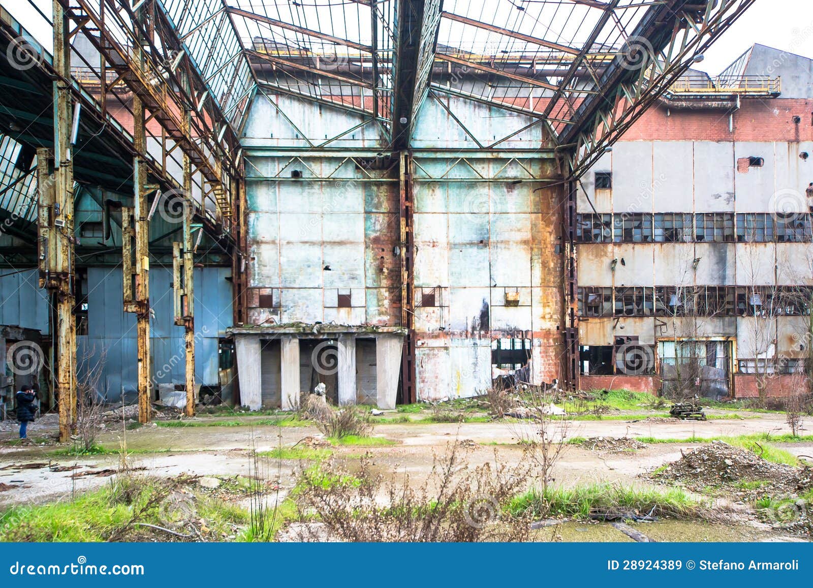 Old and Abandoned Concrete Buildings Stock Image - Image of factory ...
