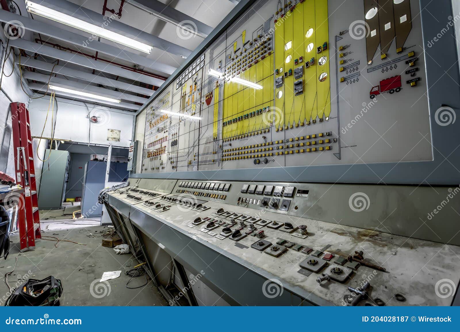 Old Abandoned Control Rooms from the 1900s Stock Image - Image of light ...