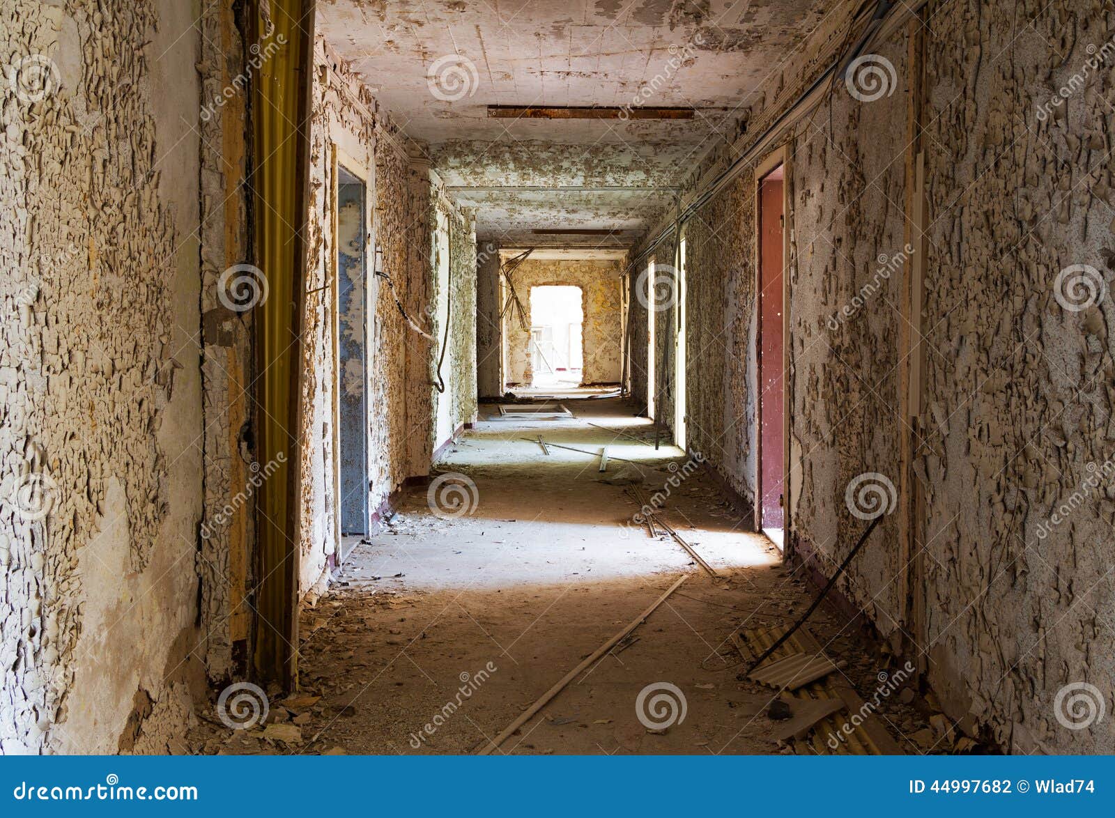 Old and Abandoned Corridor of Building Stock Photo - Image of empty ...