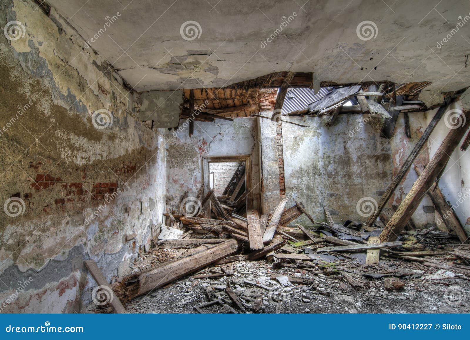 Old, Abandoned and Crumbling Building Stock Image - Image of decrepit ...