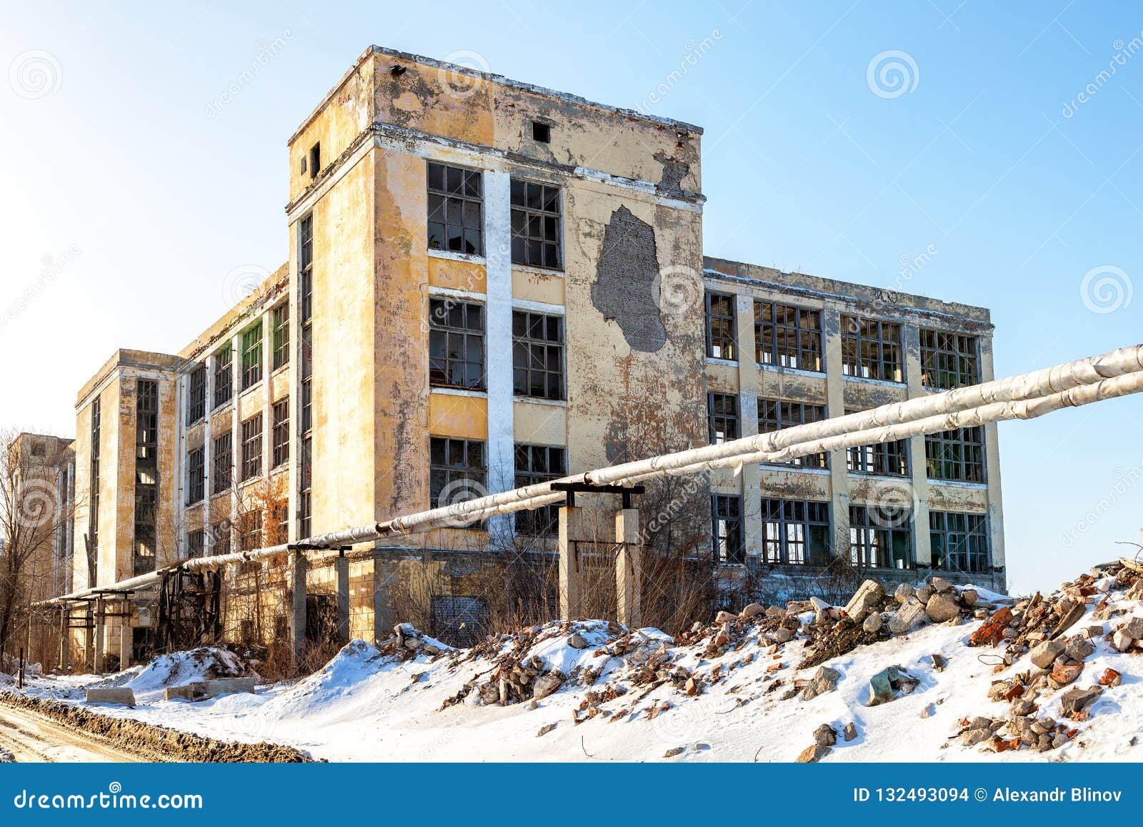 Old Abandoned and Destroyed Building Stock Photo - Image of debris ...