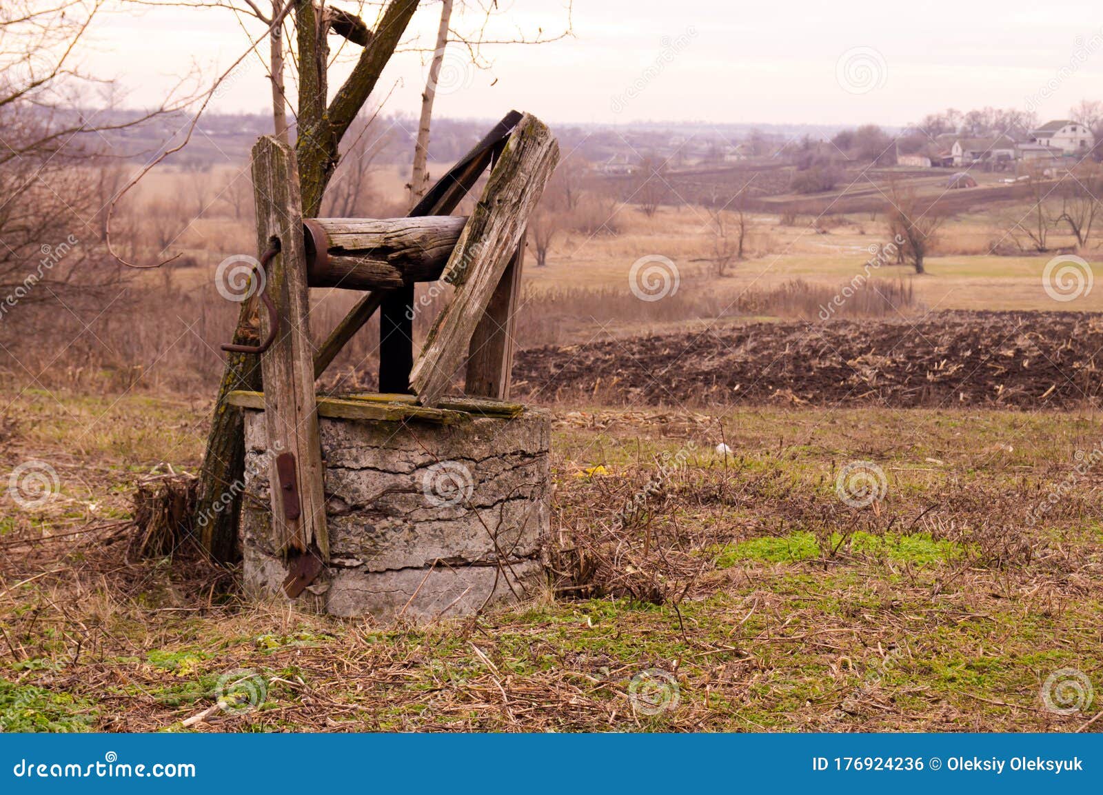 Old, Abandoned and Destroyed Well. Abandoned Source in the Village ...