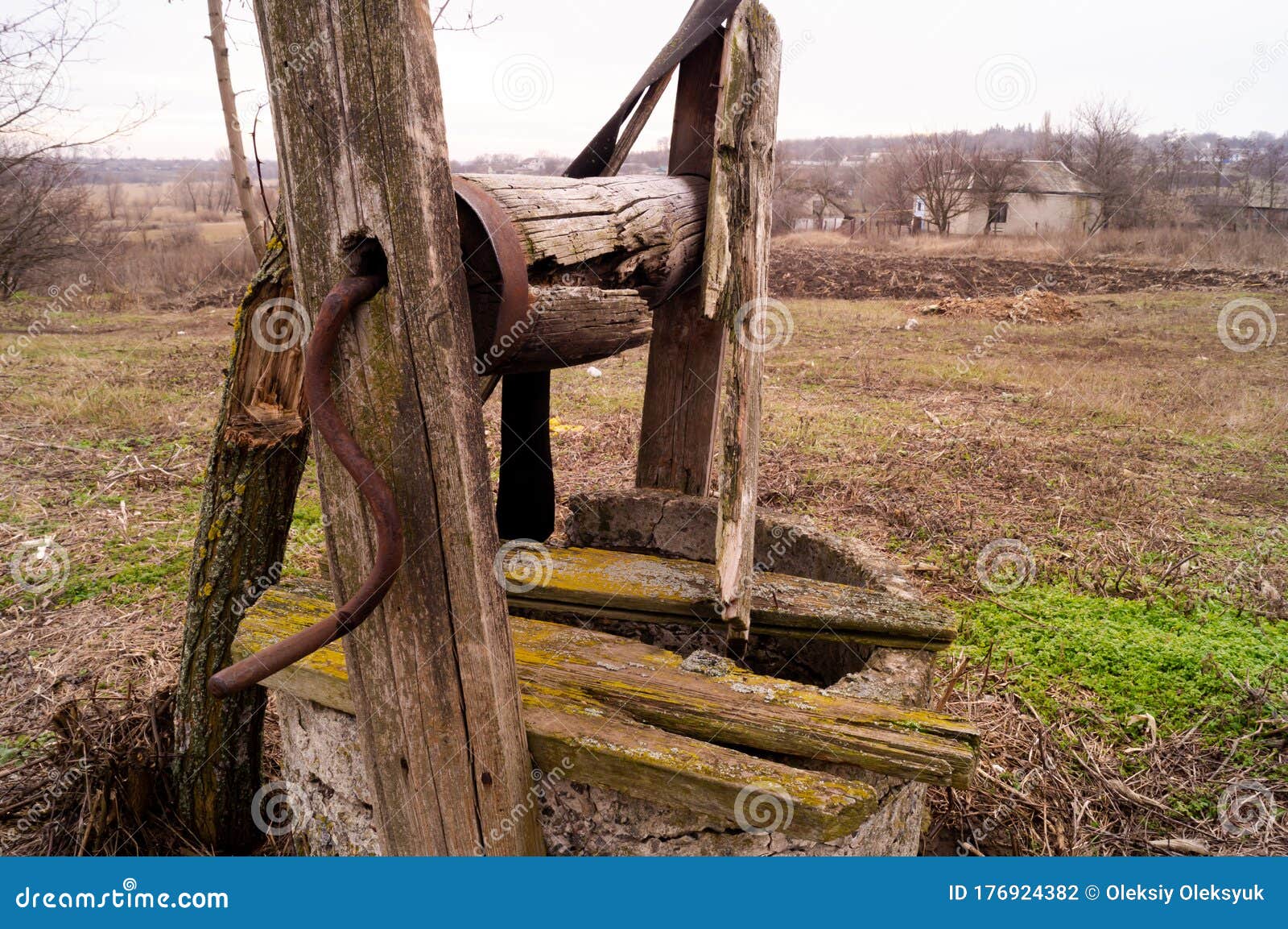 Old, Abandoned and Destroyed Well. Abandoned Source in the Village ...