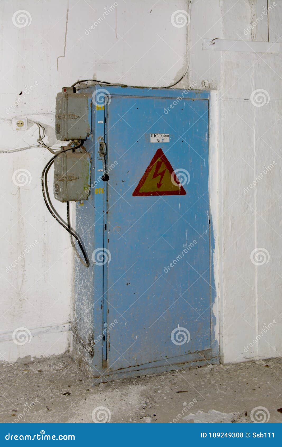 The Old Abandoned Electric Distributing Board Stock Photo - Image of ...