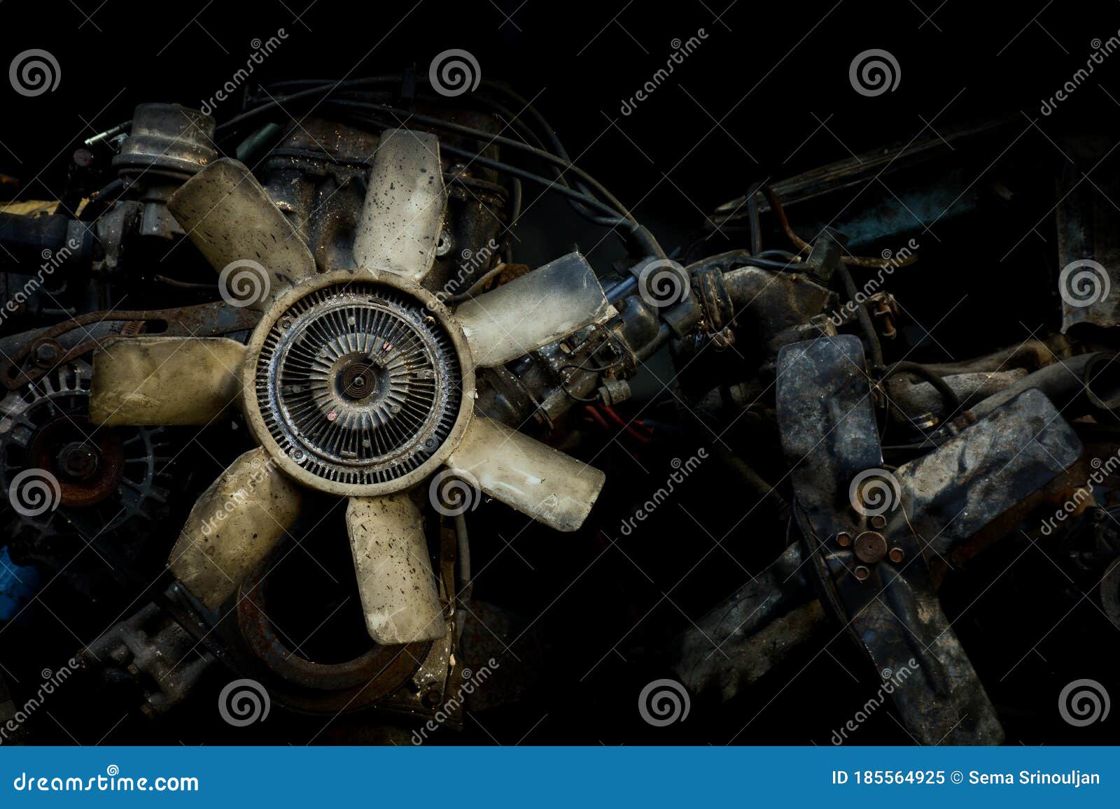 Old and Abandoned Engine Fan. Stock Image - Image of blades, grunge ...