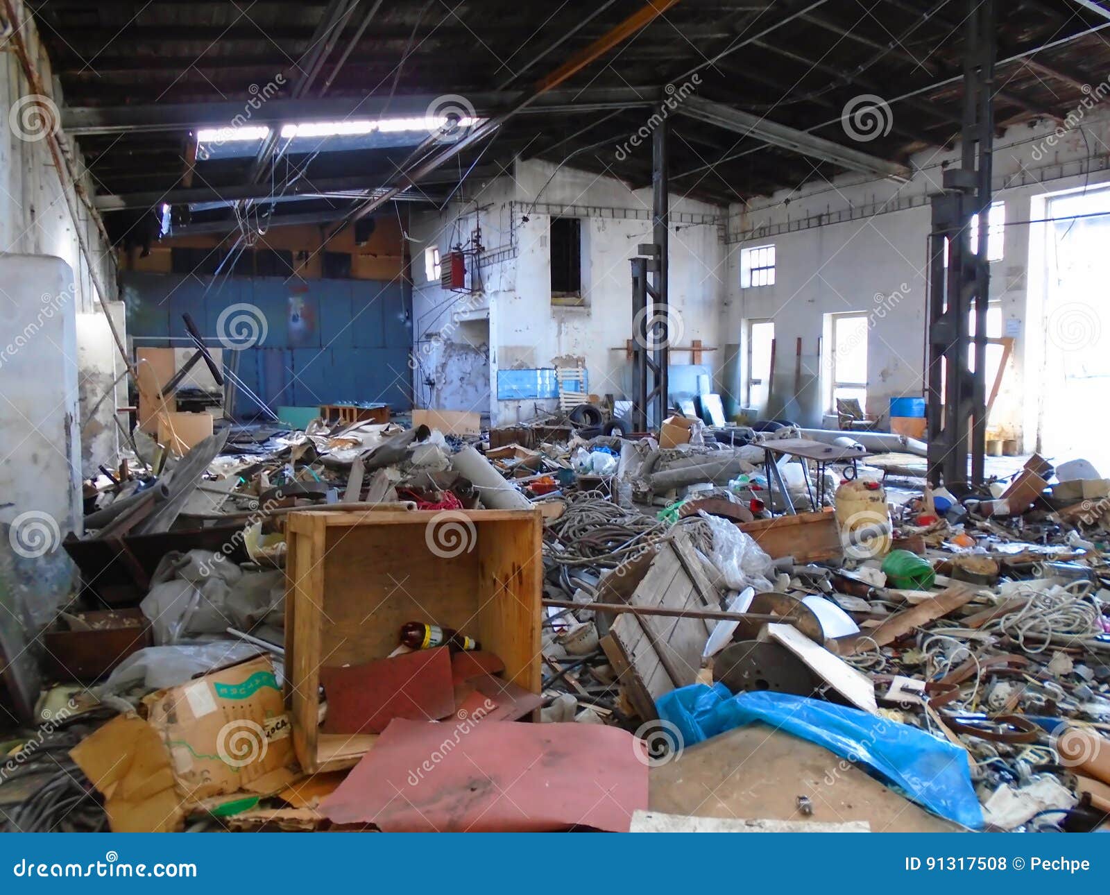Old Abandoned Factory with Equipment Stock Photo - Image of broken ...