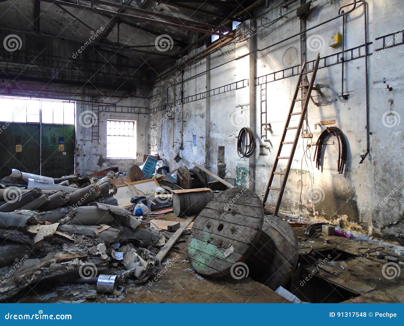 Old Abandoned Factory with Equipment Stock Photo - Image of heavy, dump ...