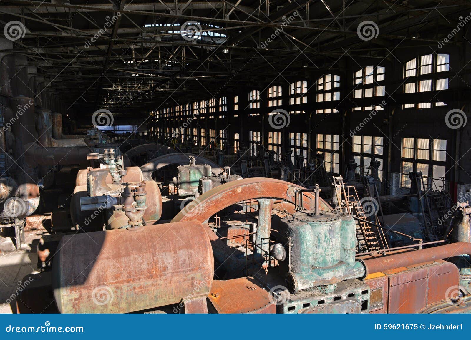 Old Abandoned Factory Rusting Generators Stock Image - Image of ...