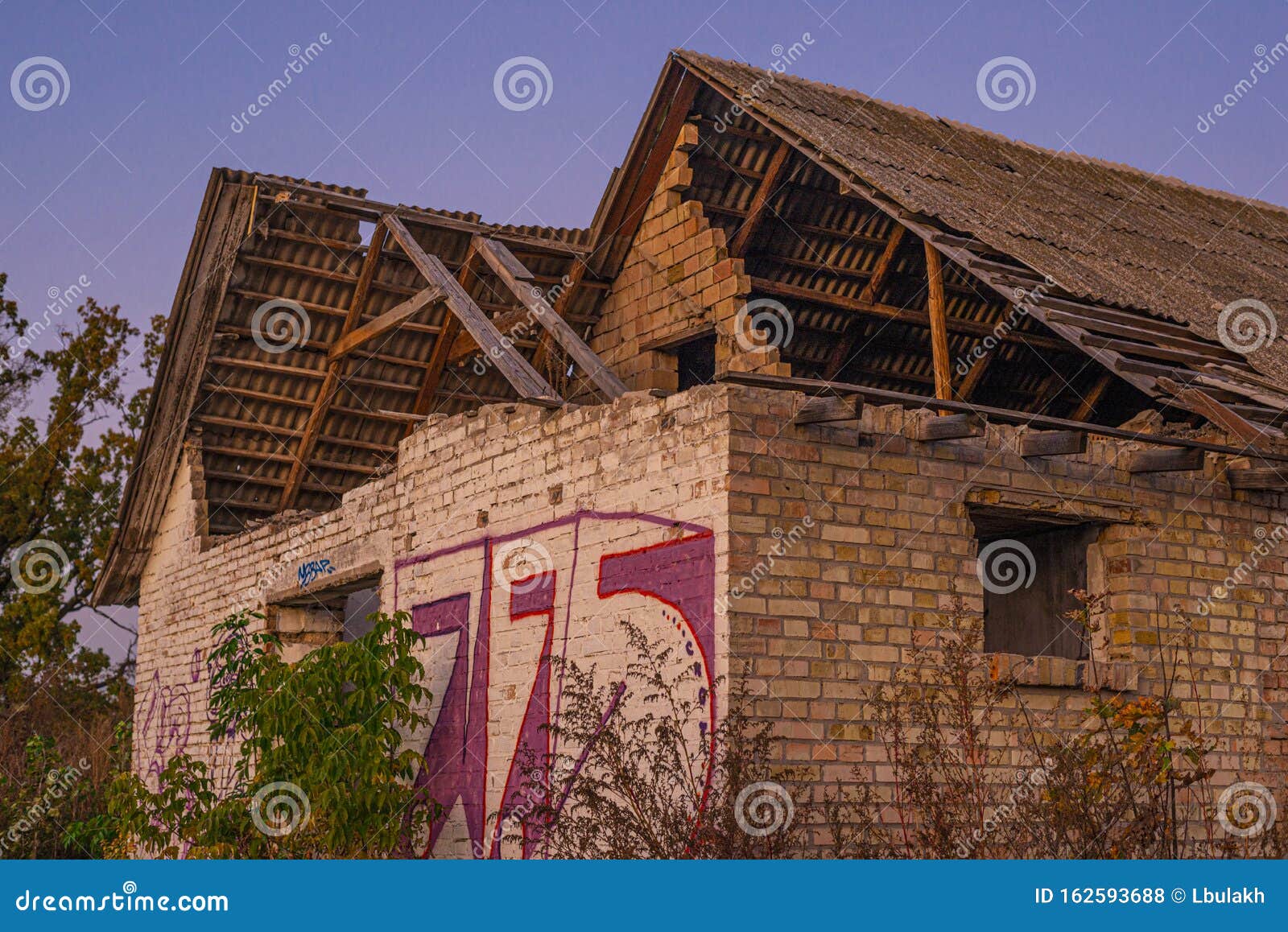 Old Abandoned Farm Brick Building Stock Photo - Image of architecture ...