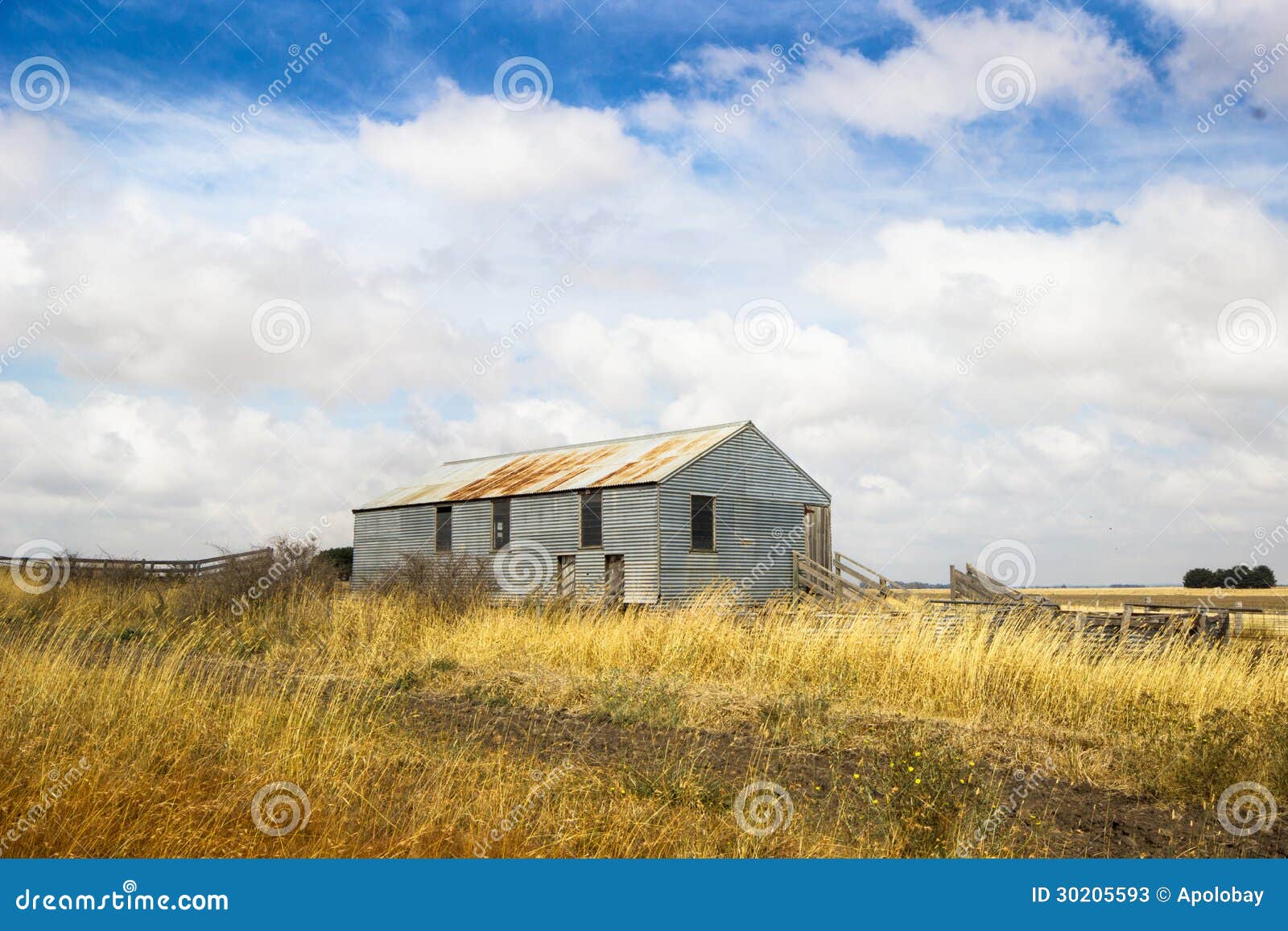 Old Abandoned Farm in Field. Australia, Victoria Stock Image - Image of ...