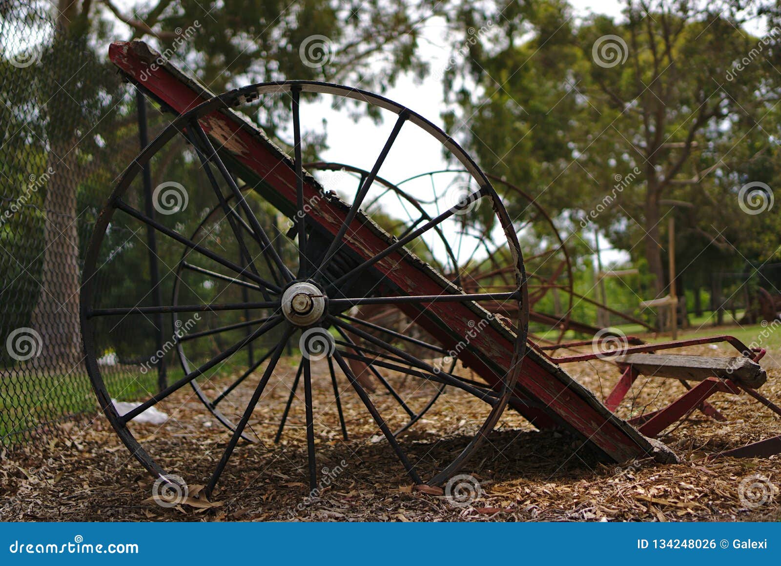 Old Abandoned Farm Machinery Frame Stock Photo - Image of farming ...