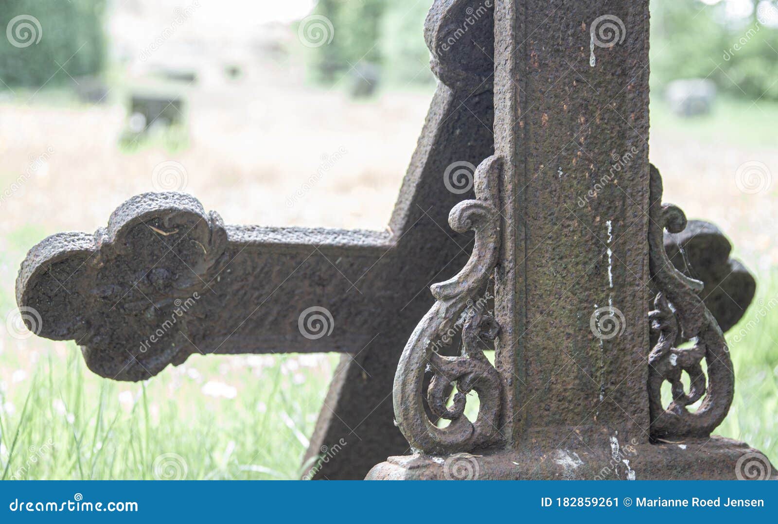 Abandoned Graveyard, Graves And Ruined Headstones Stock Photography ...