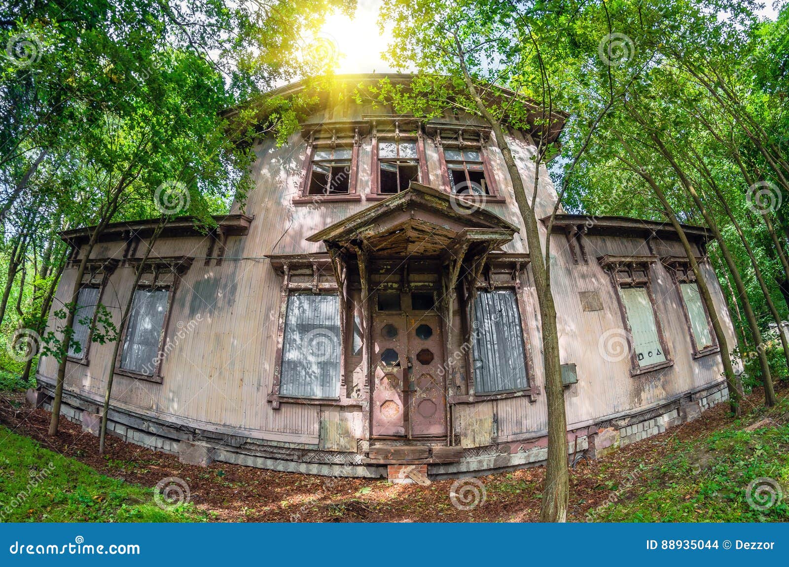 Old Abandoned Haunted House in the Forest Stock Photo - Image of creepy ...