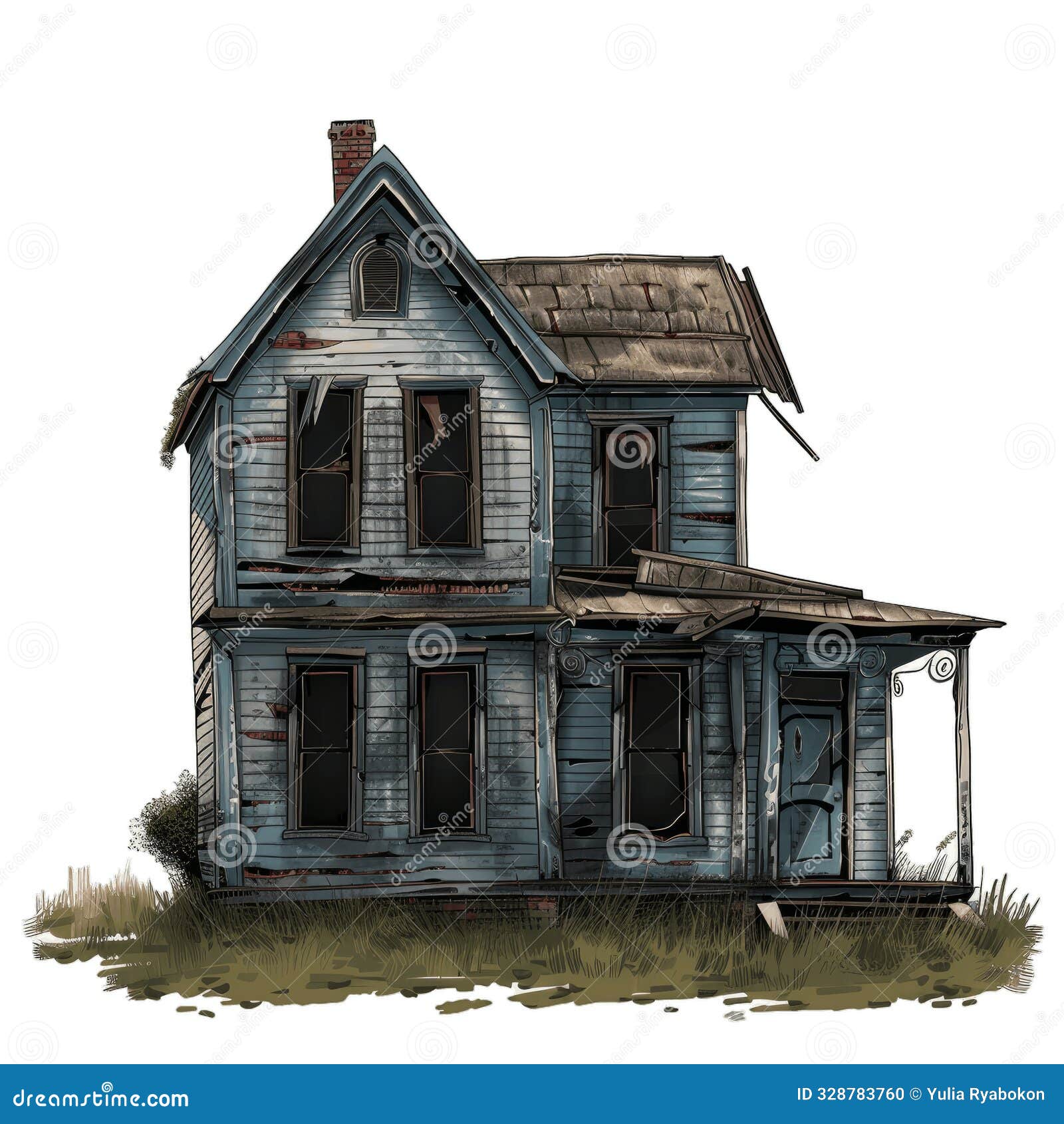 Old Abandoned House Falling Apart with Boarded Up Windows Stock Photo ...