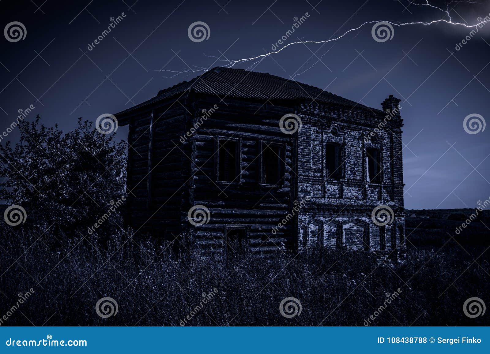 Old house at night stock photo. Image of ancient, building - 108438788