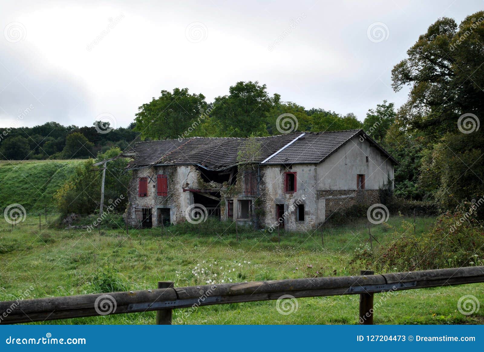 Old Abandoned House among the Fields Stock Image - Image of sagging ...