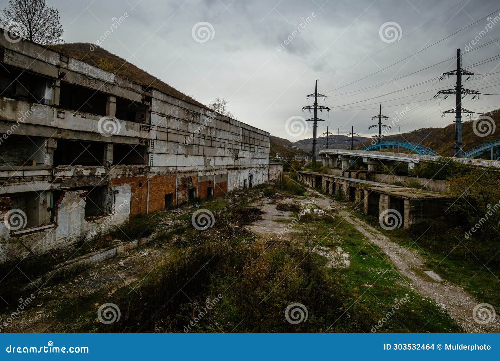 Old Abandoned Industrial Area Waiting for Demolition or Reconstruction ...
