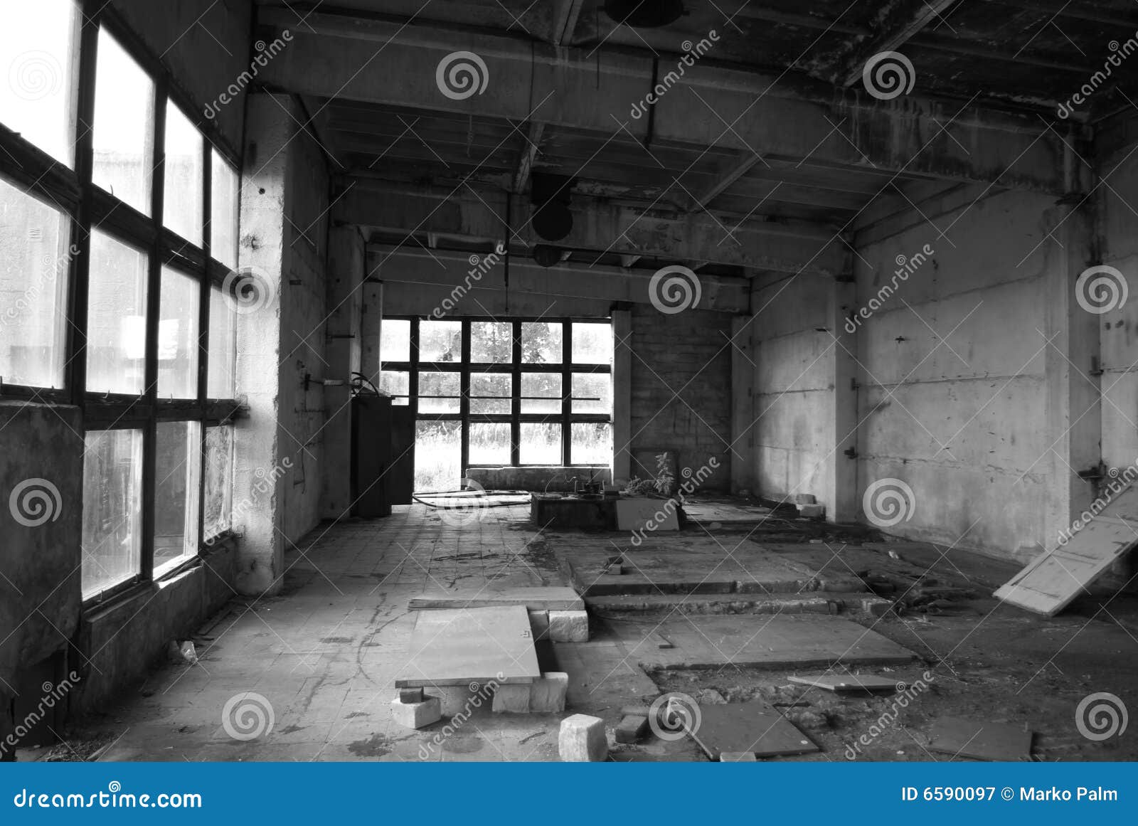 Old Abandoned Industrial Building Stock Image - Image of creepy, rust ...