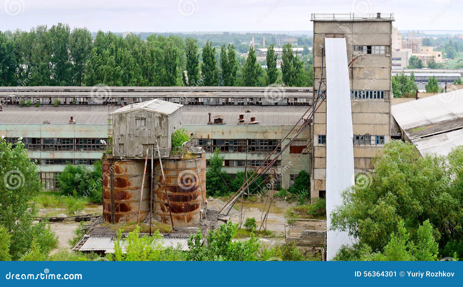 Old Abandoned Industrial Complex Stock Image - Image of production ...